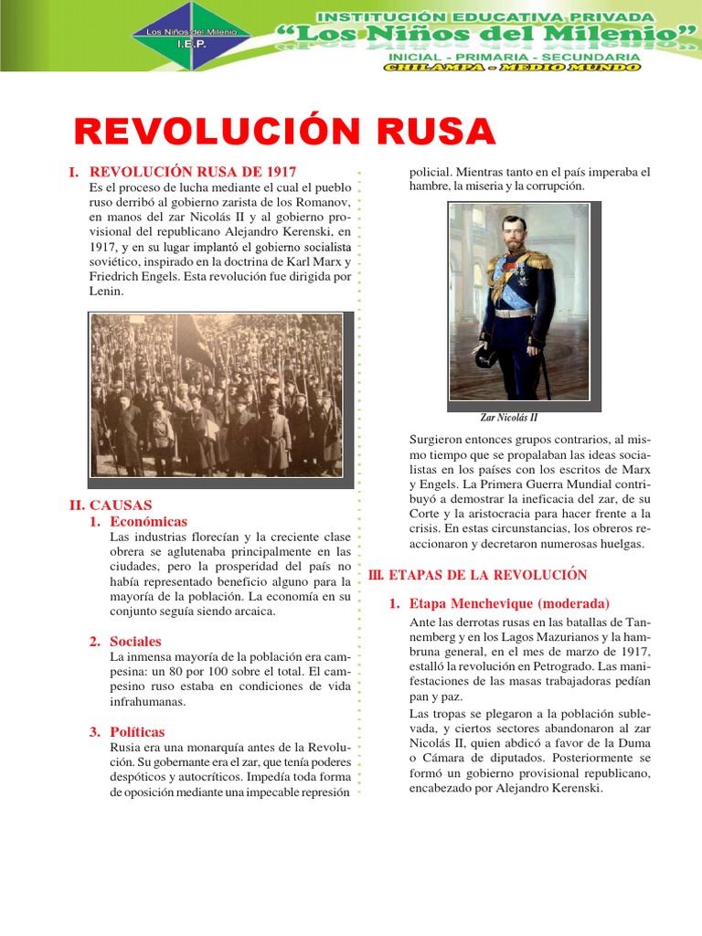 La Revolucion Rusa | PDF | Vladimir Lenin | Nicholas Ii De Rusia