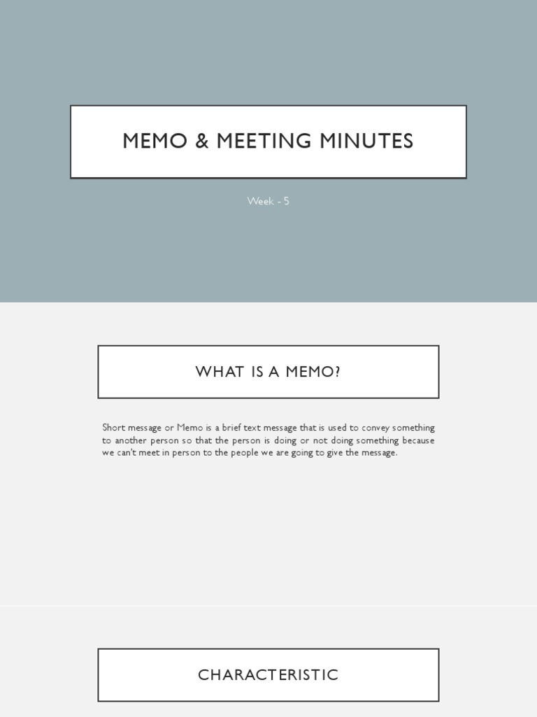 Memo and Meeting Minutes Guide | PDF | Memorandum | Information