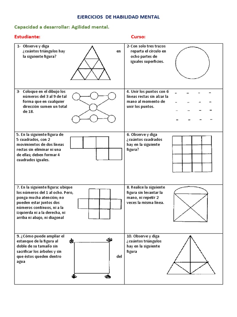 Ejercicios Habilidad Mental | PDF