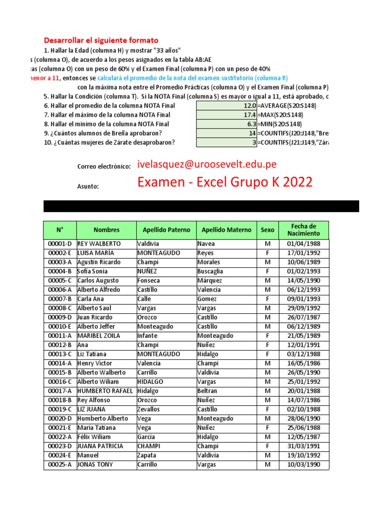 Examen-Excel - Corregido | PDF