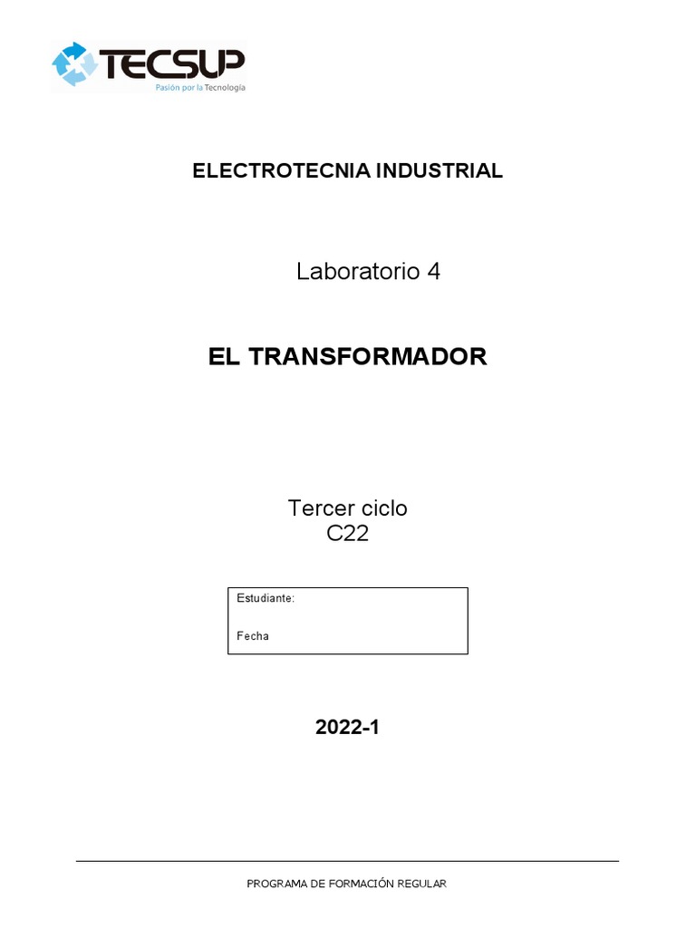 Lab 04 El Transformador Pdf Transformador Inductor