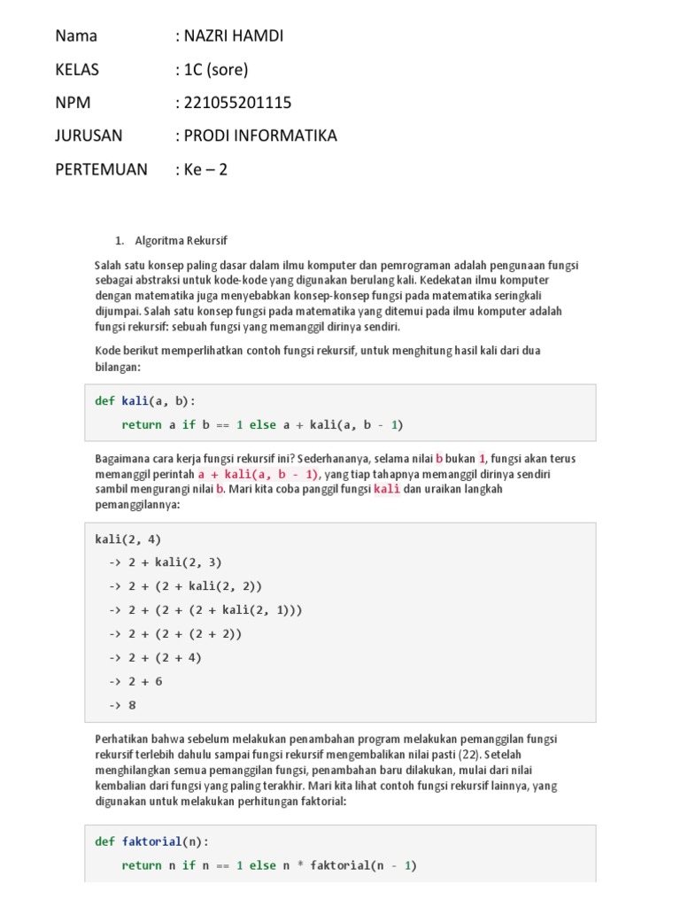 Tugas Algoritma Pertemuan 2 | PDF