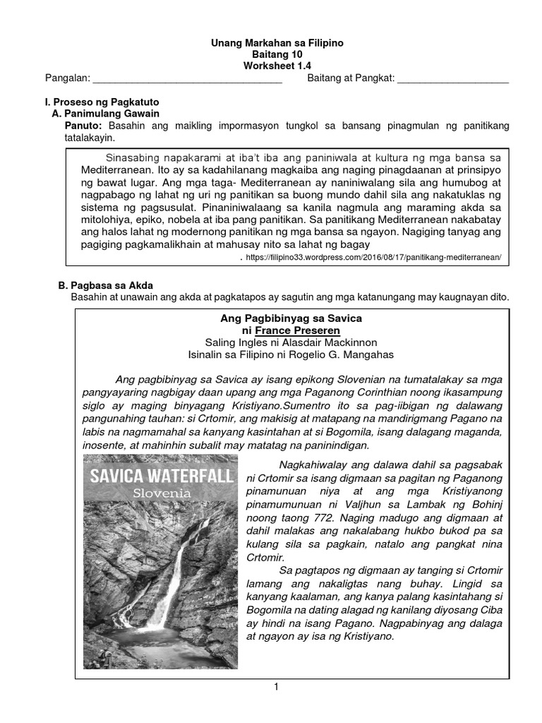 Worksheet1 4-Epiko | PDF