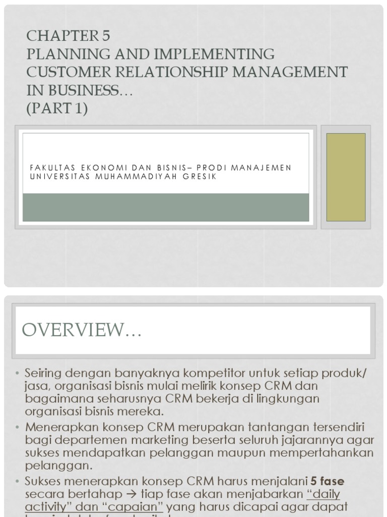 Materi Chapter 5 (Part 1) - CRM | PDF
