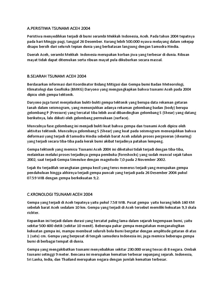 Sejarah Tsunami Aceh | PDF