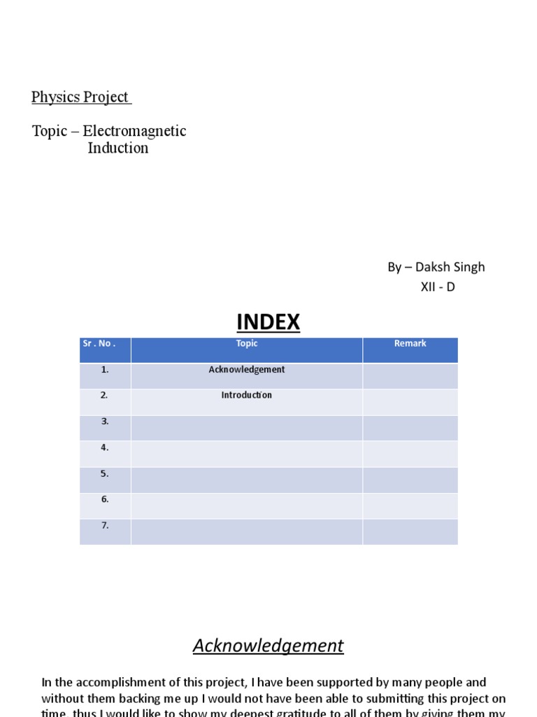 Physics Class Xii E M I Pdf Electromagnetic Induction Magnetic Field