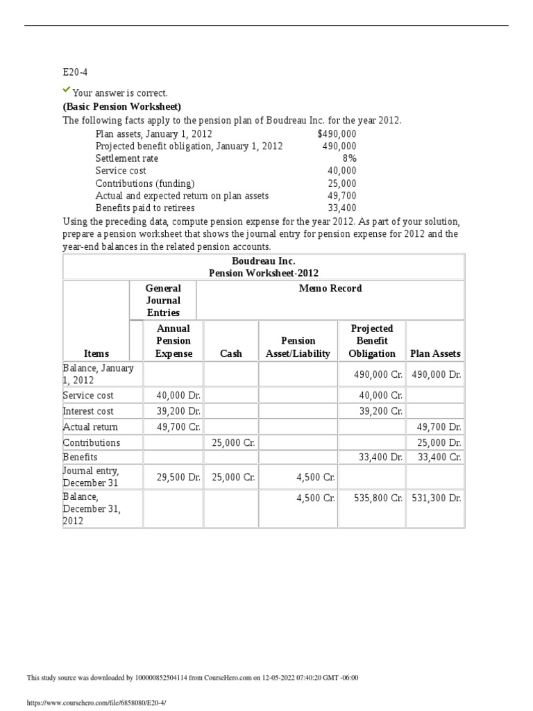 Basic Pension Worksheet | PDF | Pension | Expense
