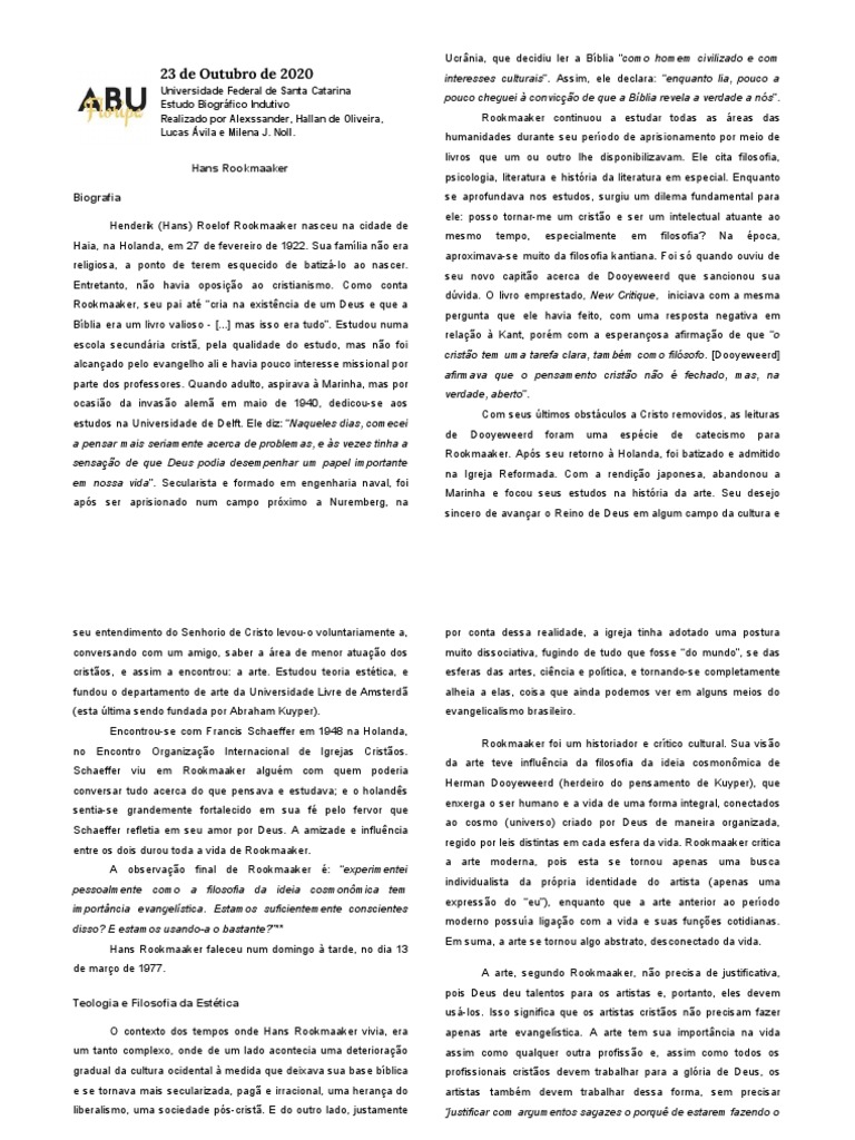 EBI Hans Rookmaaker | PDF | Fé | Deus