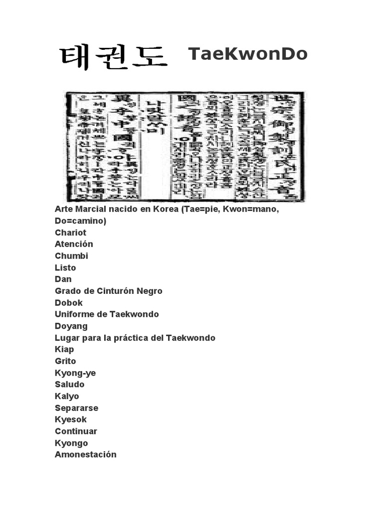 Tae Kwon Do | PDF | Taekwondo