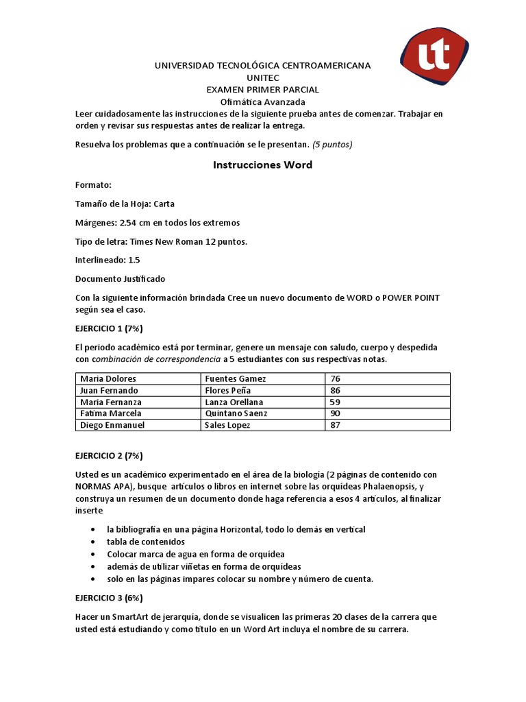 Examen Primer Parcial | PDF