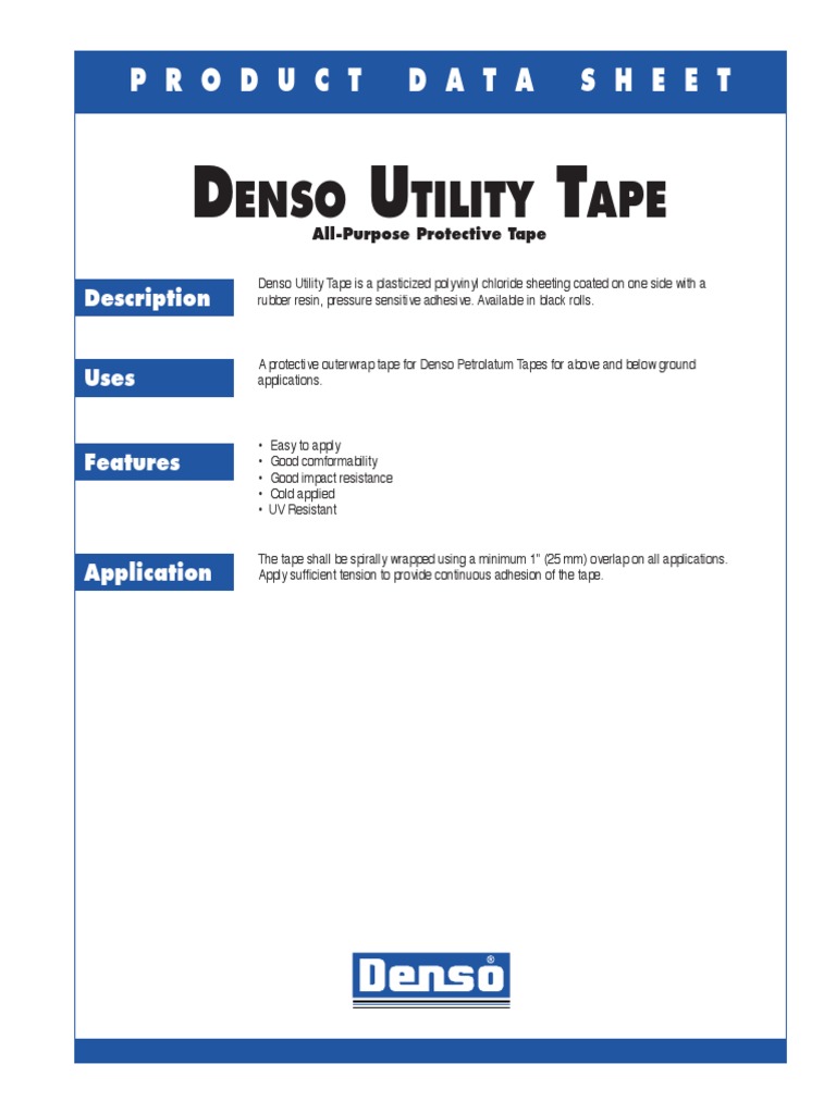 Denso Utility Tape | PDF | Industrial Processes | Chemistry