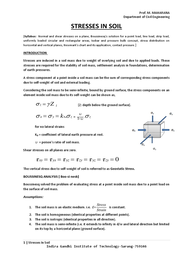 Stresses in Soil | PDF | Contour Line | Stress (Mechanics)