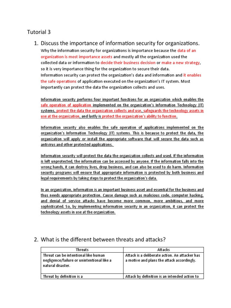 Information Security and Ethics - Tutorial 3 | PDF