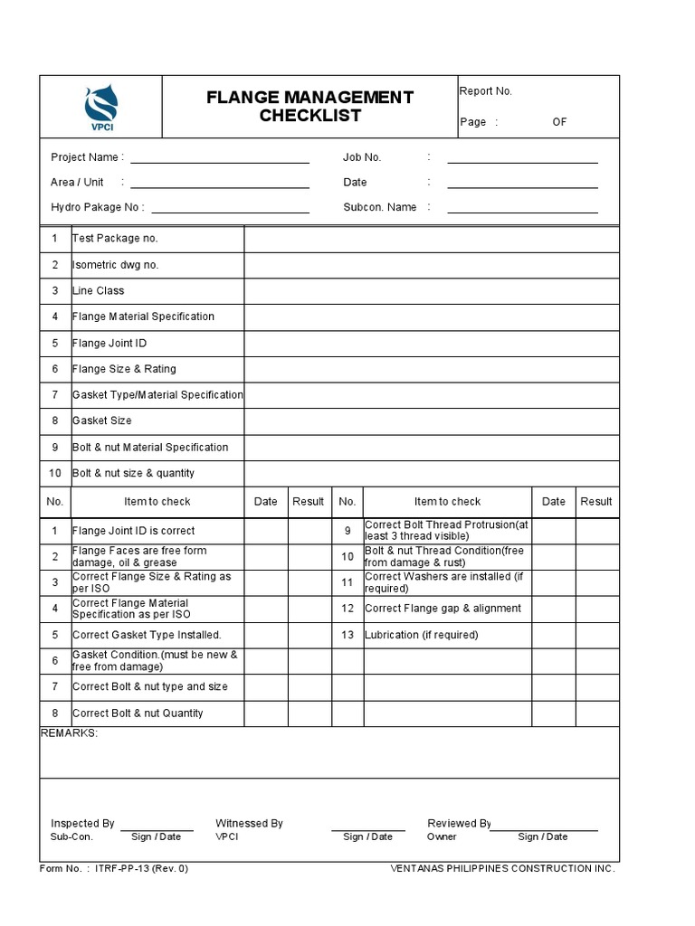 Flange Management Report | PDF | Screw | Nut (Hardware)