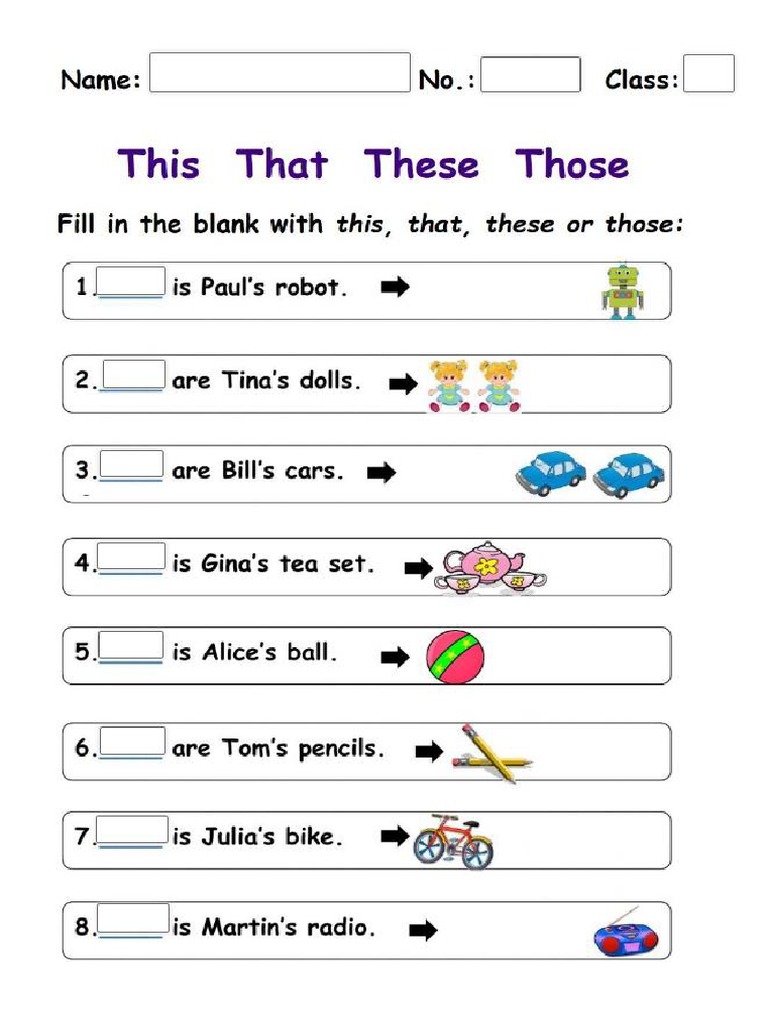 This That These Those Worksheet 2 | PDF