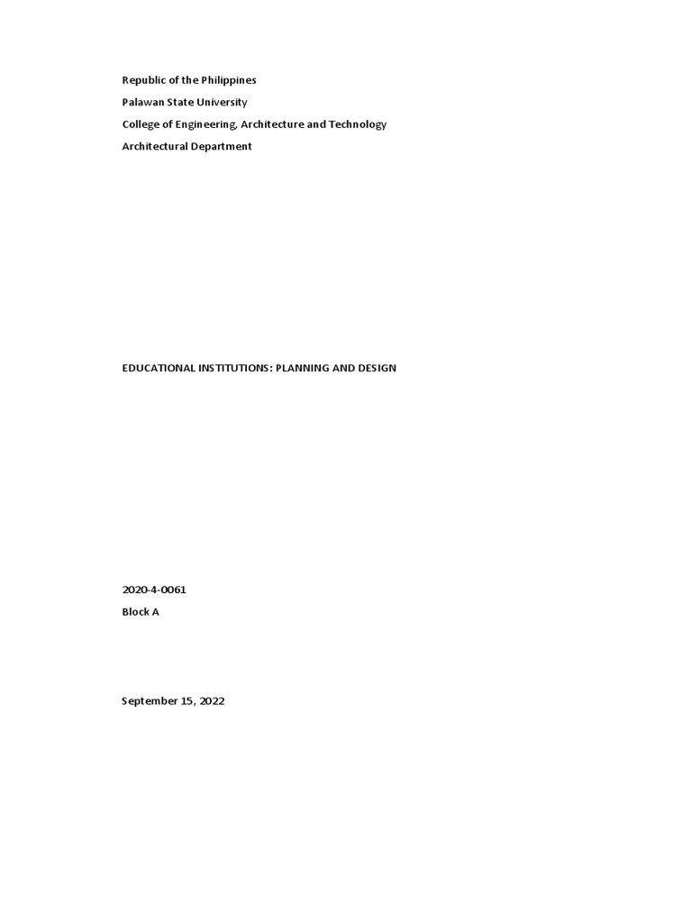 Designing Educational Institutions | PDF | Classroom