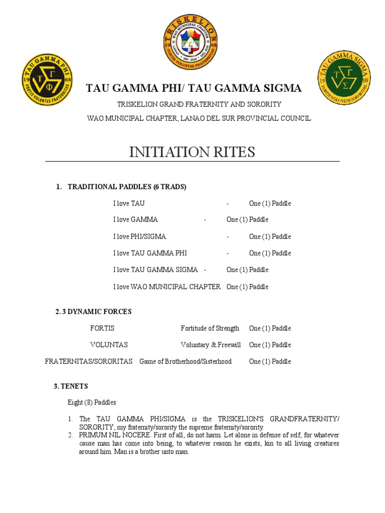Tau Gamma Phi (I.r) | PDF | Fraternities And Sororities | Fraternities