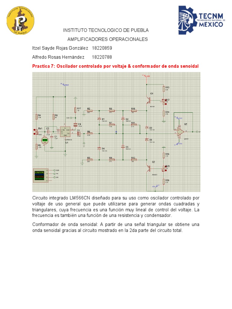 Practica #7 Oscilador Controlado Por Voltaje | PDF