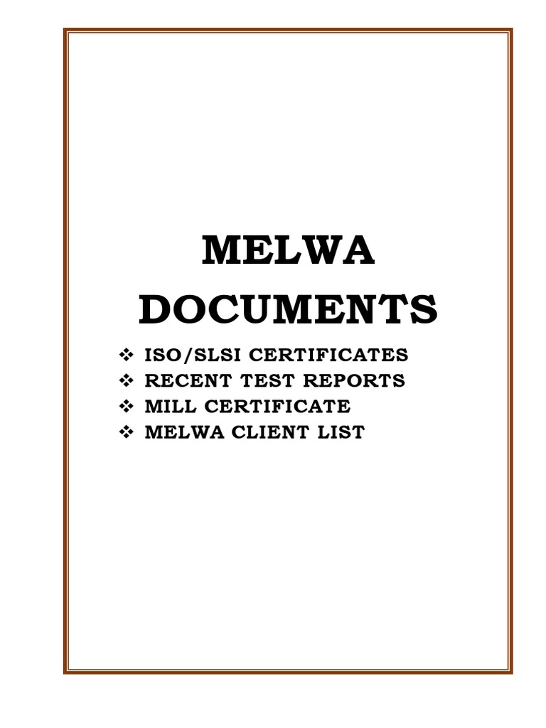 MELWA Certifications & Test Reports | PDF | Technology & Engineering