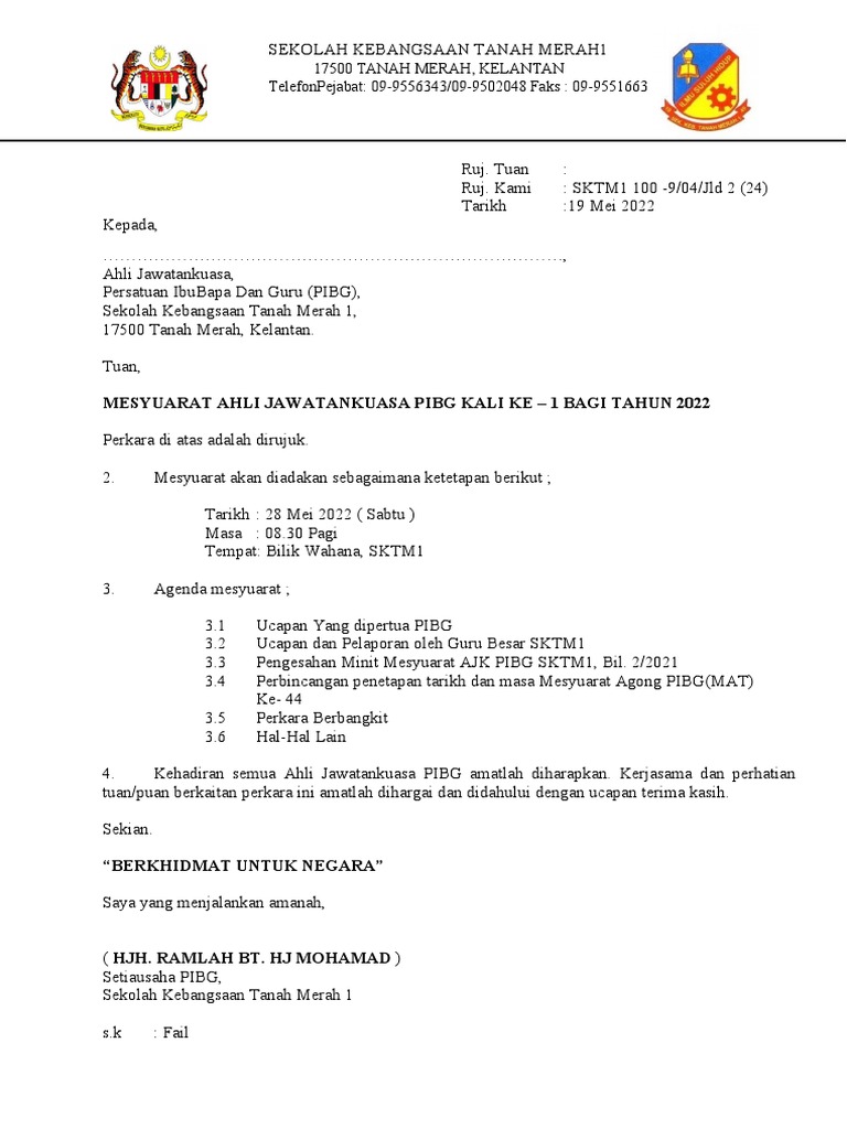 Surat Kebenaeran Aktiviti Ko Ina | PDF