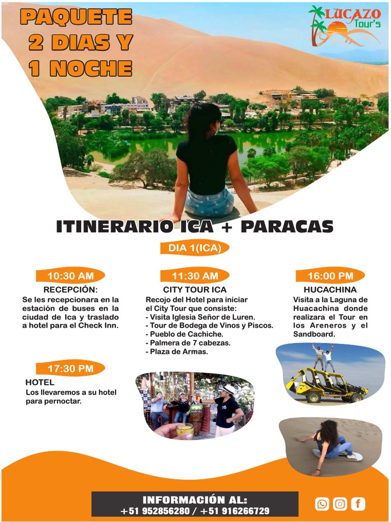Paquete Turístico 2 Días en Ica y Paracas | PDF