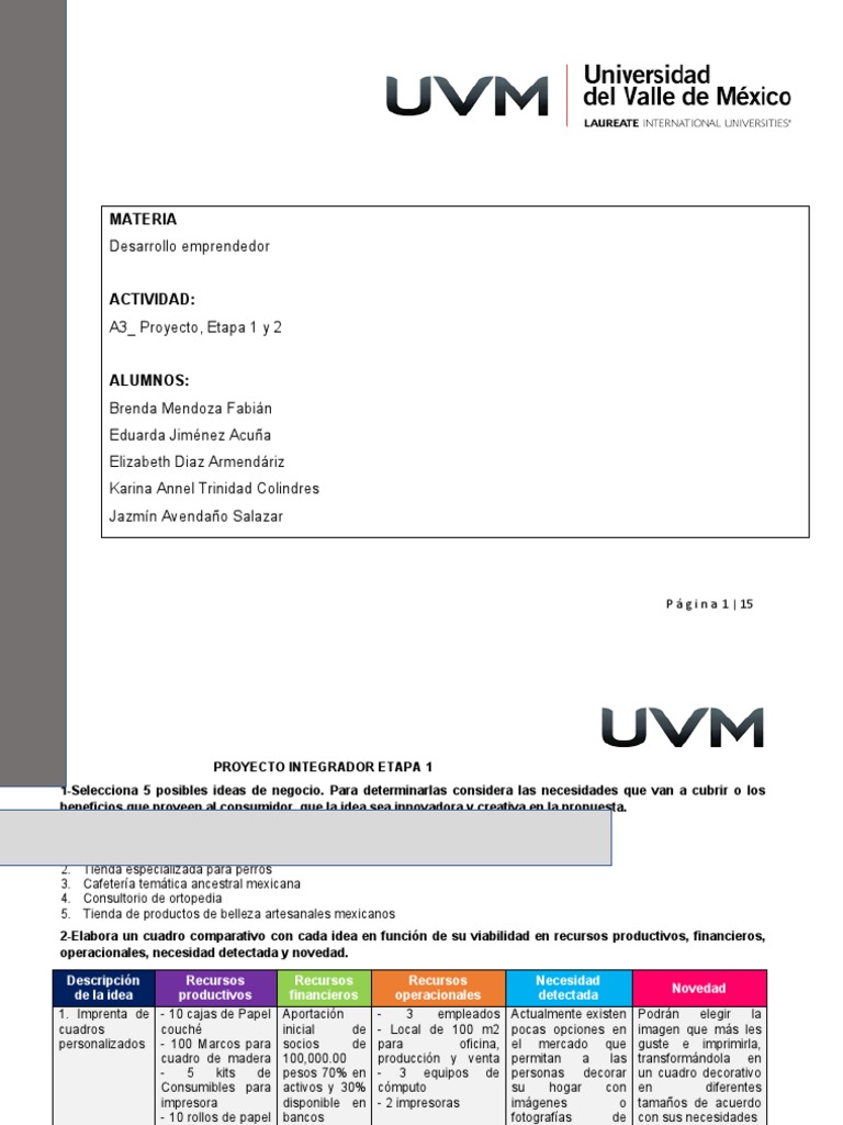 A3 Equipo 16 Proyecto Etapa 1 Pdf Iniciativa Empresarial Contabilidad