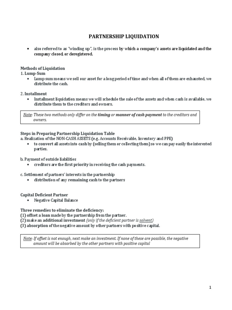 Partnership Liquidation | PDF | Balance Sheet | Partnership