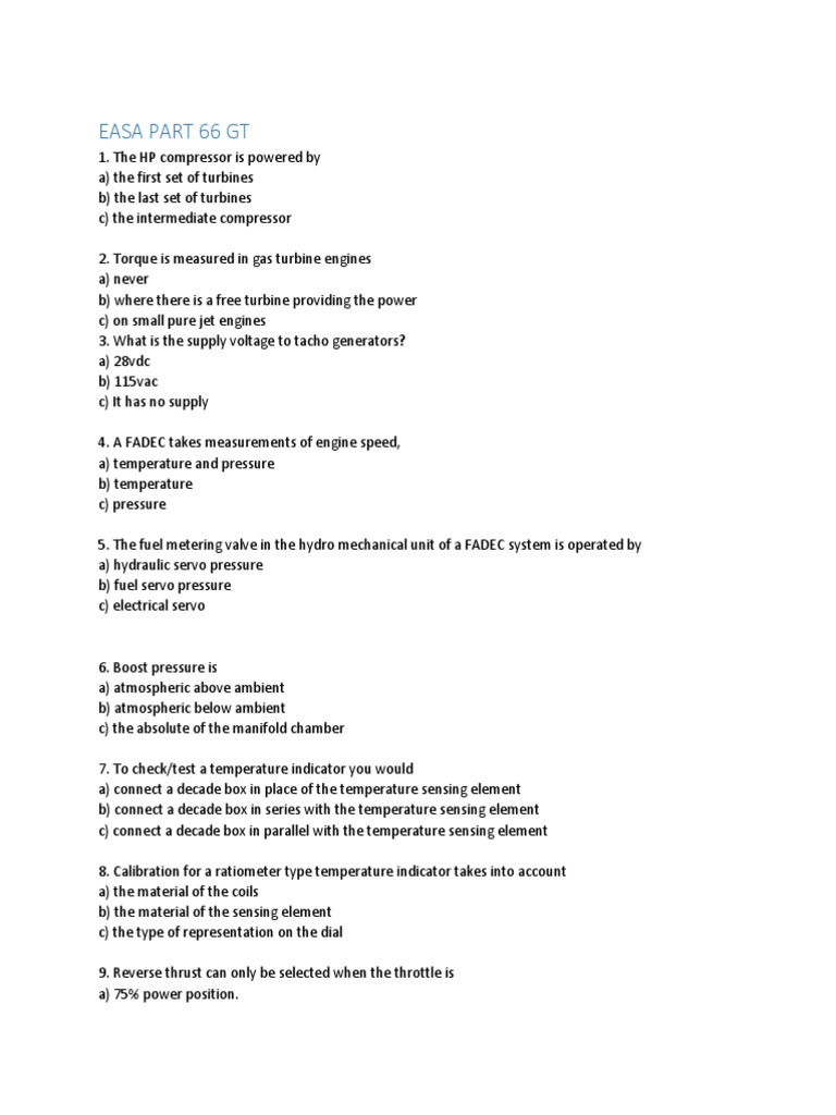 Easa Part 66 GT | PDF | Engines | Vehicles