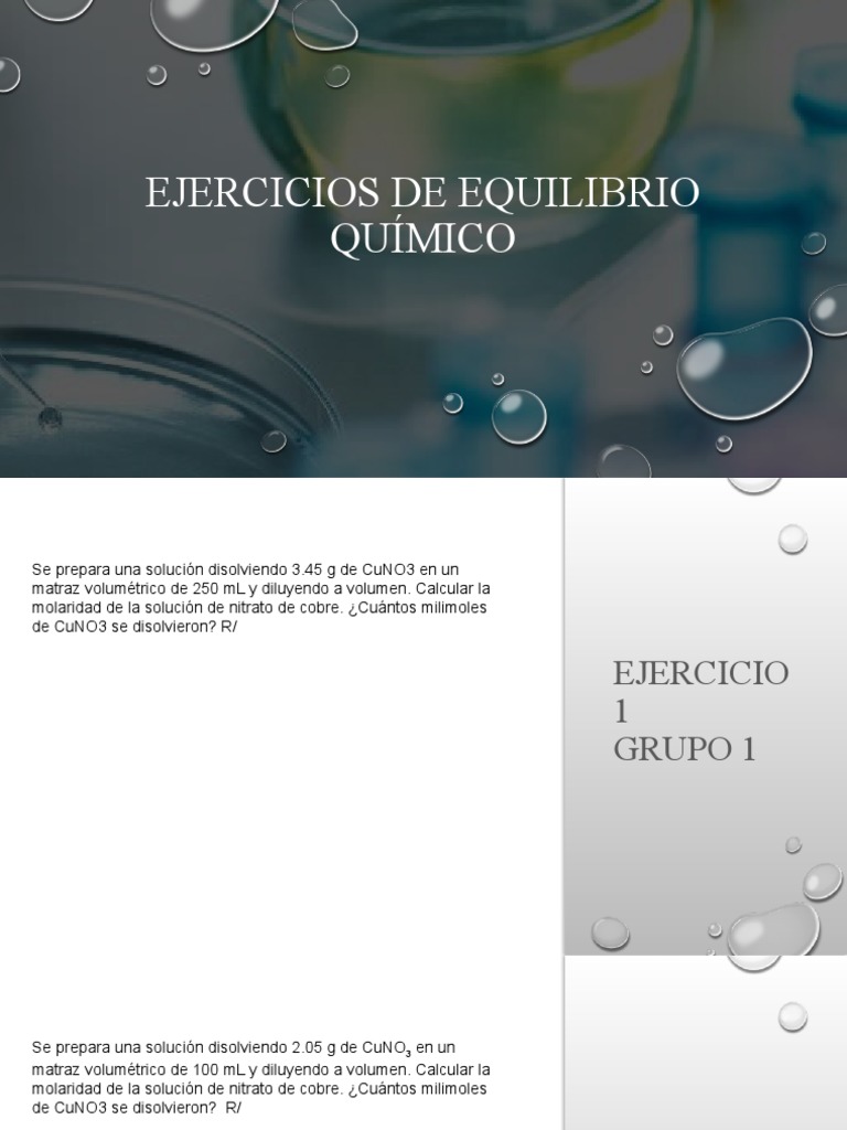 Ejercicios de Equilibrio Químico QA | PDF | Equilibrio químico | Termodinámica