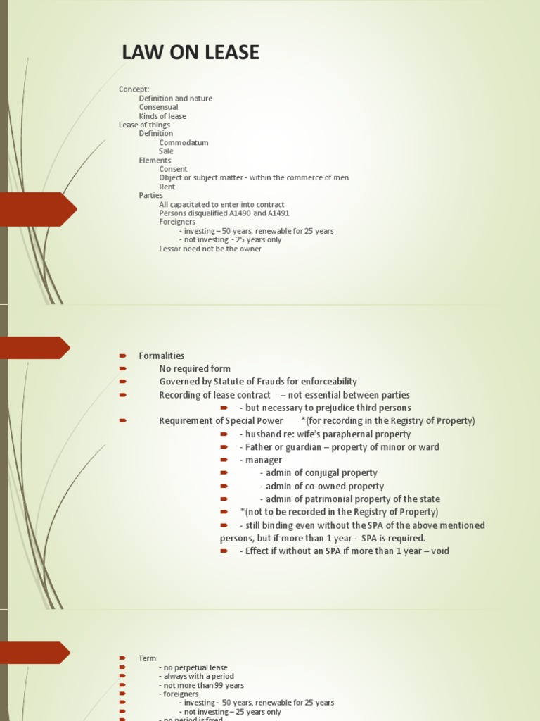 The Comprehensive Guide to Philippine Lease Law | PDF | Lease | Consent
