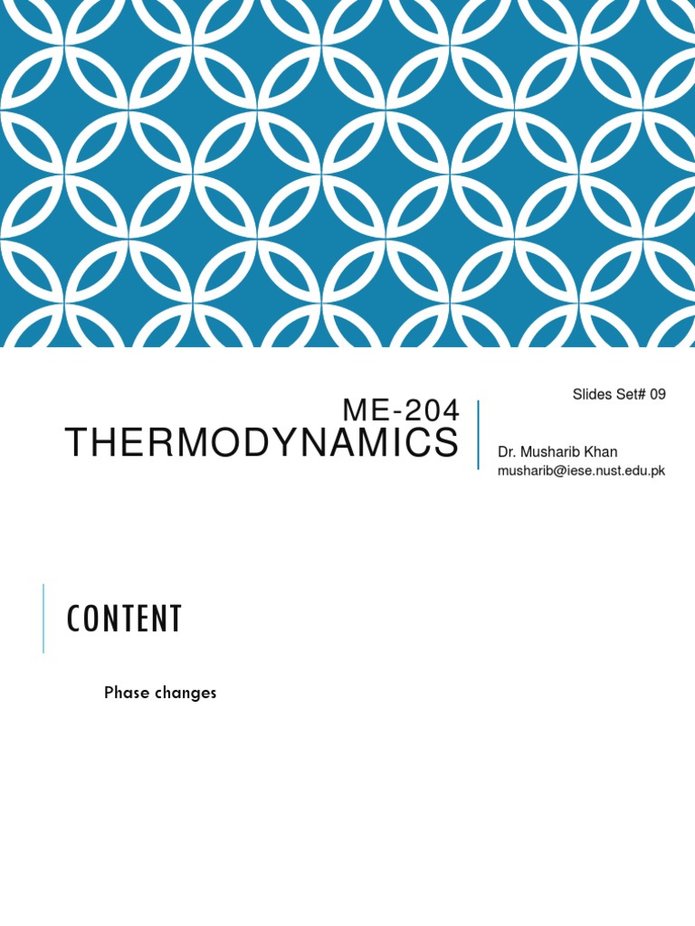 ME-204 - Slides Set# 09 (Phase Changes-I) | PDF | Phase Diagram | Phase ...