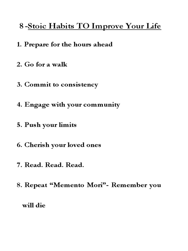 Stoic Habits | PDF | Self-Improvement | Wellness