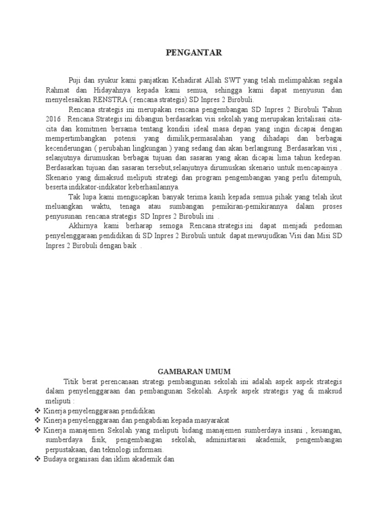 Contoh RENSTRA | PDF