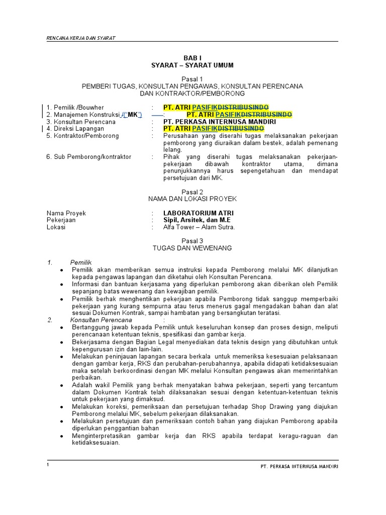 Contoh RKS Untuk Pelatihan | PDF | Pengelolaan Keuangan & Uang | Teknologi & Rekayasa