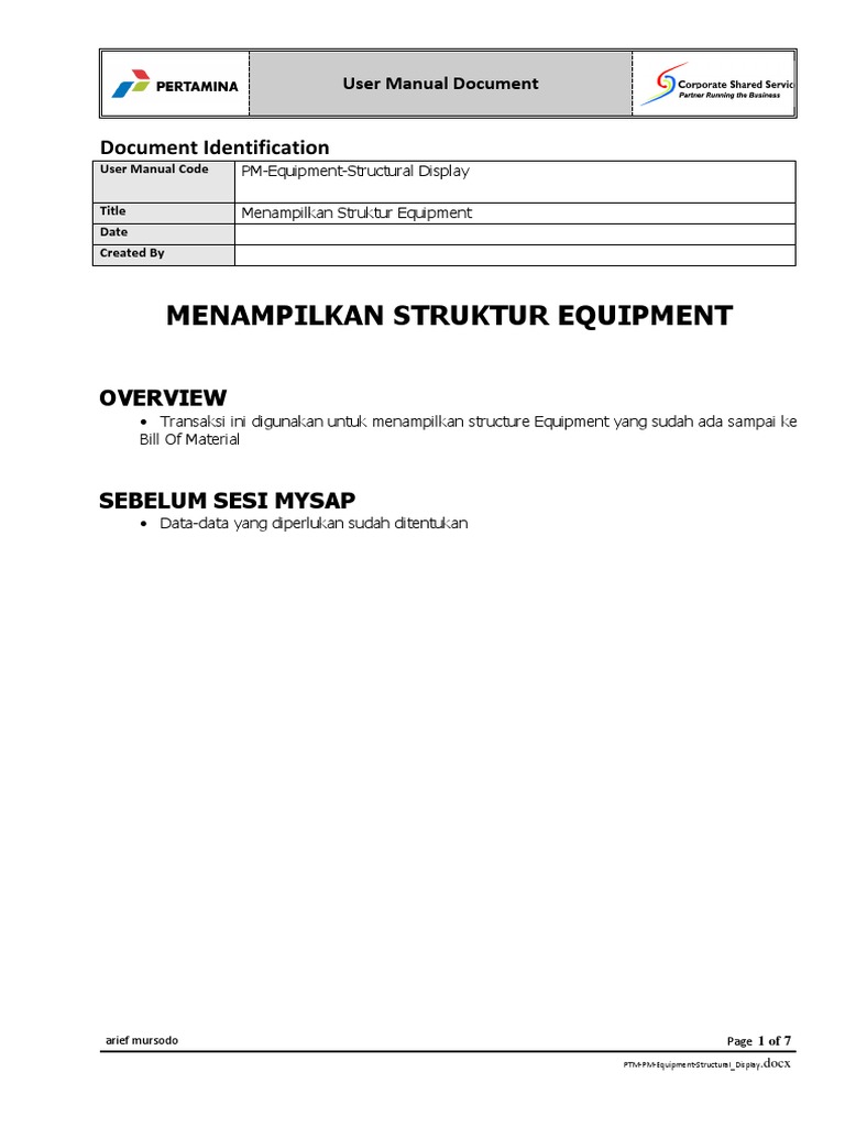PTM PM Equipment Structural - Display | PDF