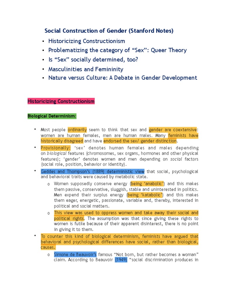Social Construction of Gender | PDF | Gender | Gender Studies