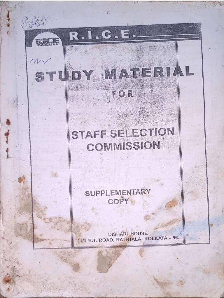 SSC CGL Math Study Material RICE | PDF