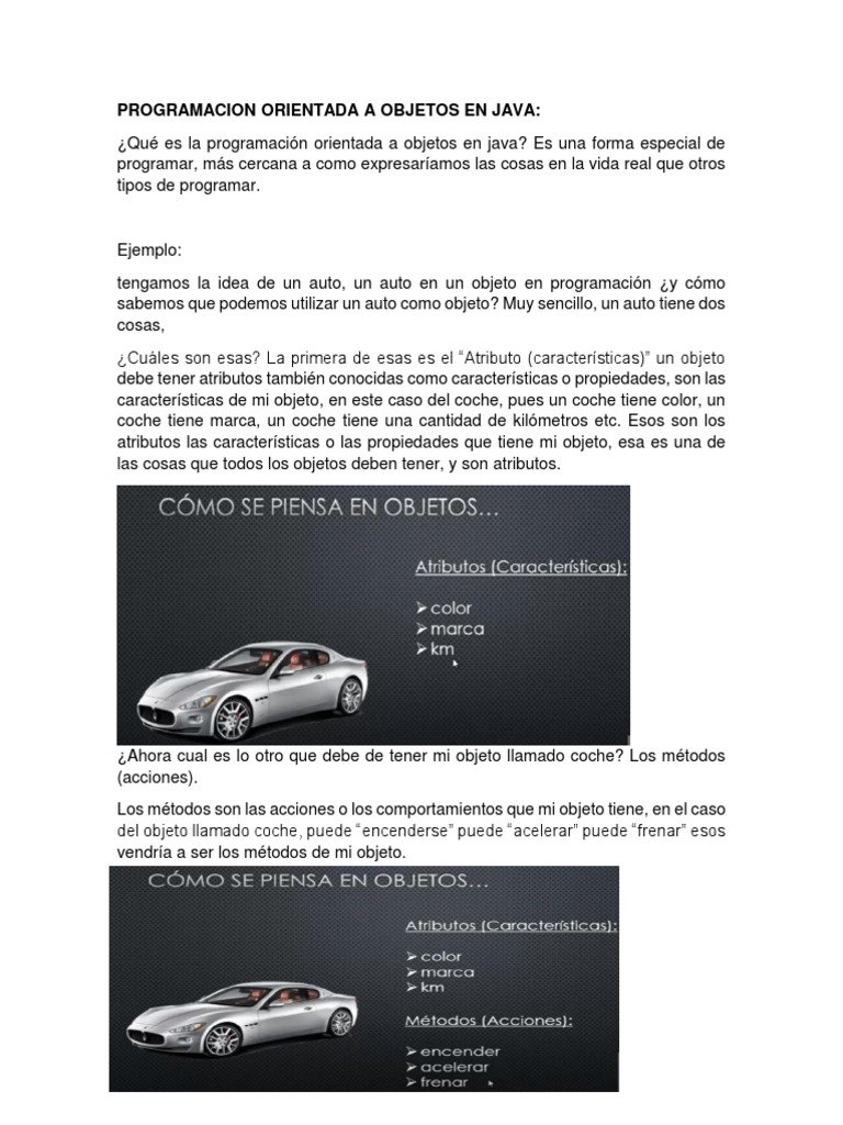 Creacion de Claces y Objetos | PDF | Objeto (informática) | Java (lenguaje de programación)