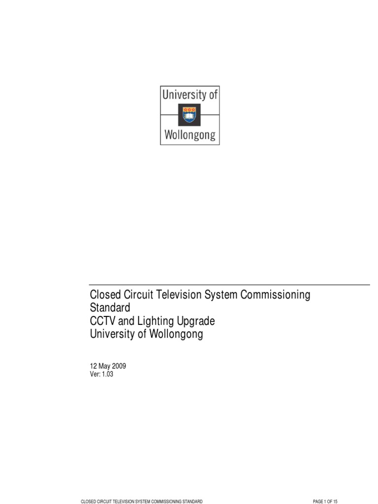 CCTV System Commissioning Standard | PDF | Closed Circuit Television ...