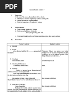 Detailed Lesson Plan Respiratory System | PDF | Respiratory Tract | Respiratory System