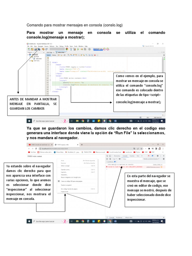 Consola de JavaScript Console - Log y Document - Write | PDF | Programación de computadoras ...