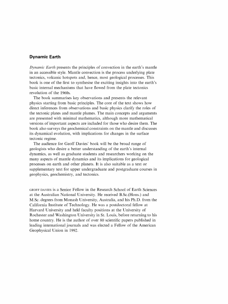 Dynamic Earth | PDF | Plate Tectonics | Mantle (Geology)