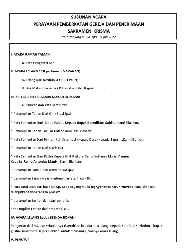 SUSUNAN ACARA KRISMA - For Merge | PDF