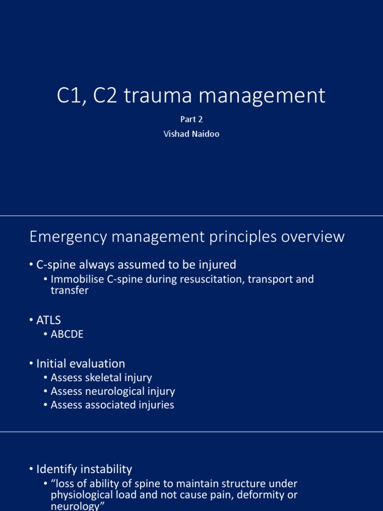 C1, C2 trauma management overview | PDF | Musculoskeletal System ...