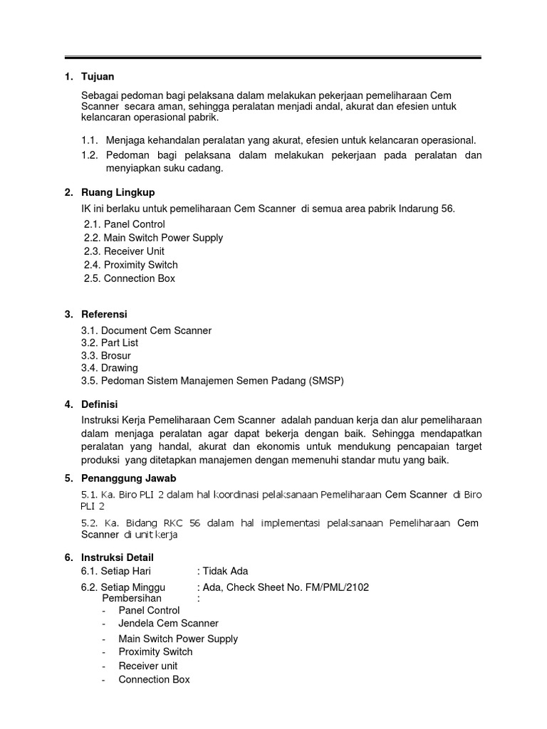 IK-Instruksi Kerja - Cems Scanner | PDF