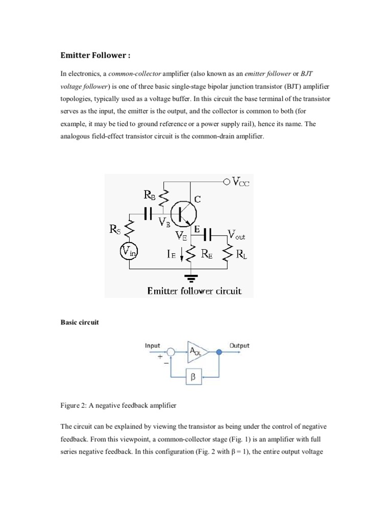 Emitter Follower | PDF | Amplifier | Computer Engineering