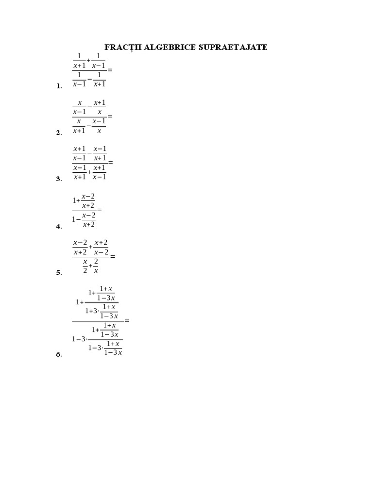 Fractii Algebrice Supraetajate | PDF