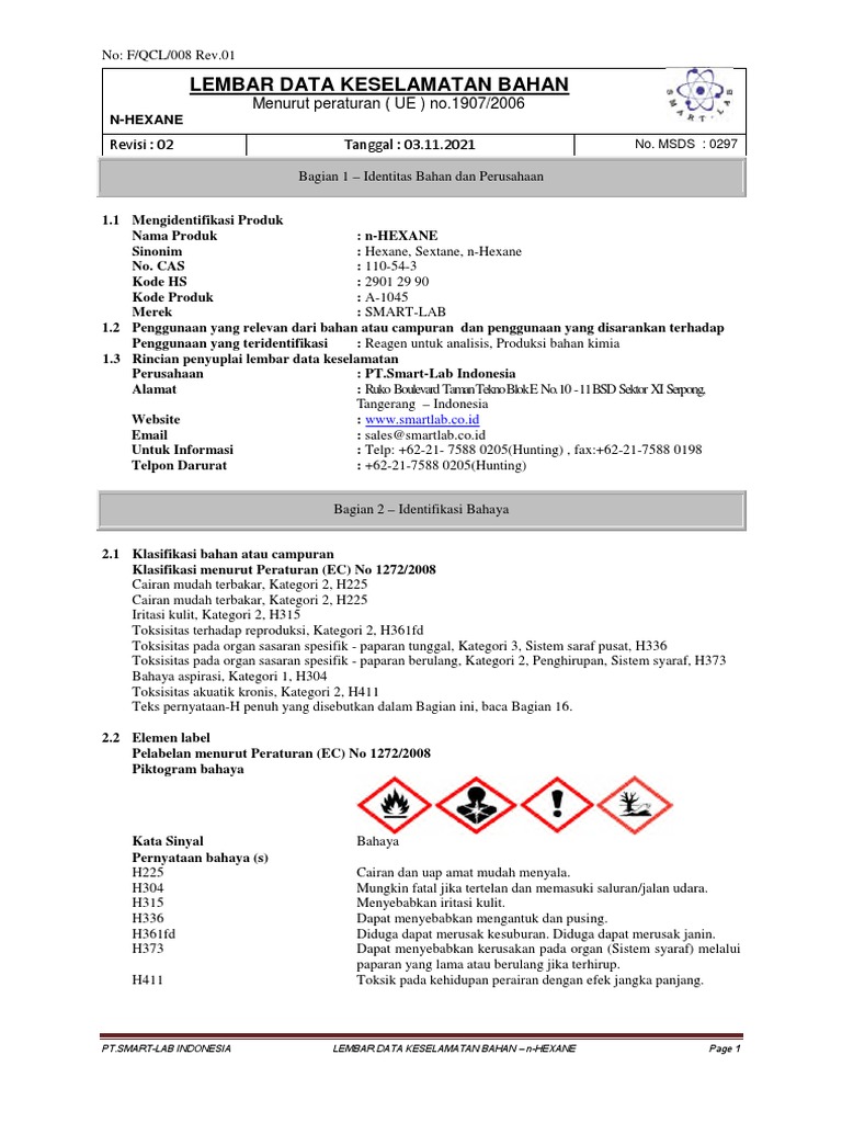 MSDS n-HEXANE (INDO) | PDF