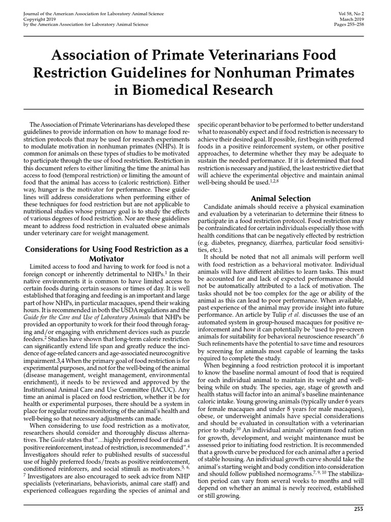 Food Restriction | PDF | Foods