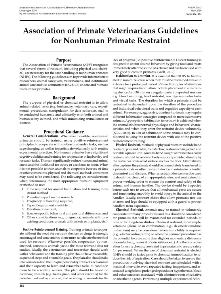 Primate Restraint | Download Free PDF | Animal Testing | Reinforcement